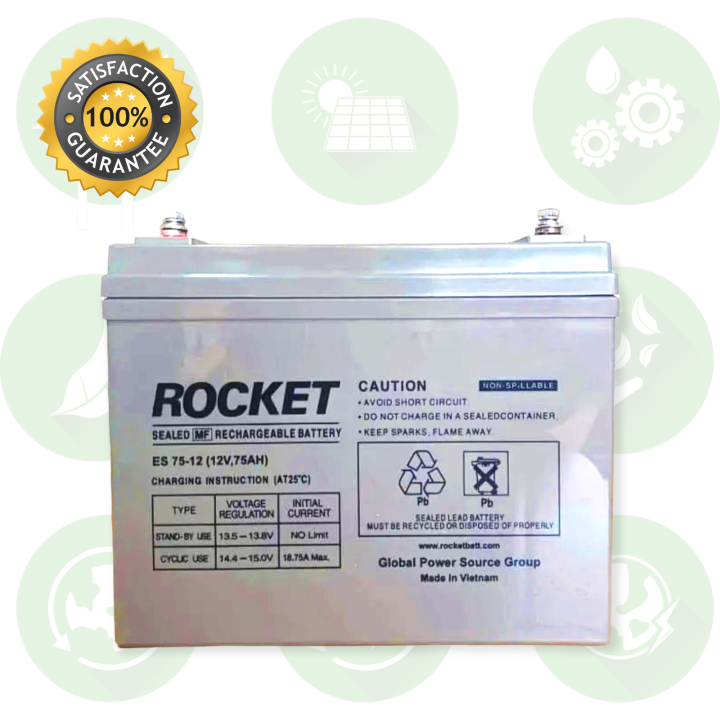 SOLAR BATTERY 12V 75AH DEEP CYCLE MAINTENANCE FREE LEAD ACID ORIGINAL ...