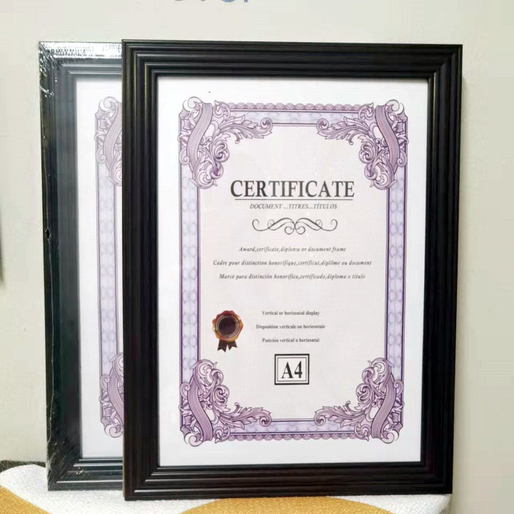 A4 PVC BLACK CERTIFICATE FRAME A4 / 8.5*11 (NO STAND)Photo frame ...