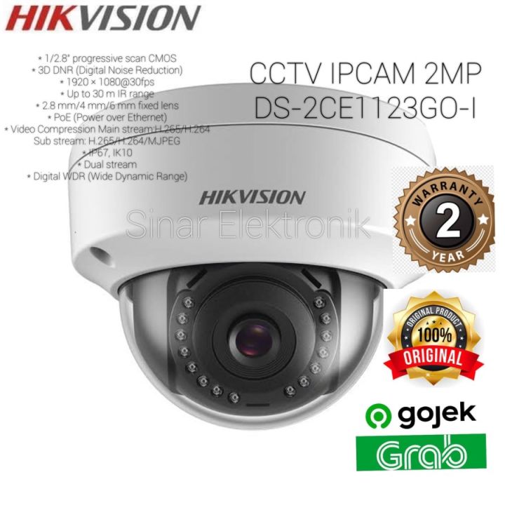HIKVISION IPCAM DS-2CD1123G0E-I 2MP INDOOR / IP CAM DS-2CD1123GOE-I | Lazada Indonesia