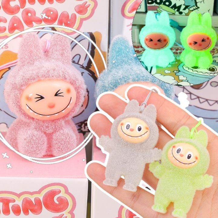 Luminous Labubu The Monsters Vinyl Flocking Model Doll Blind Box ...