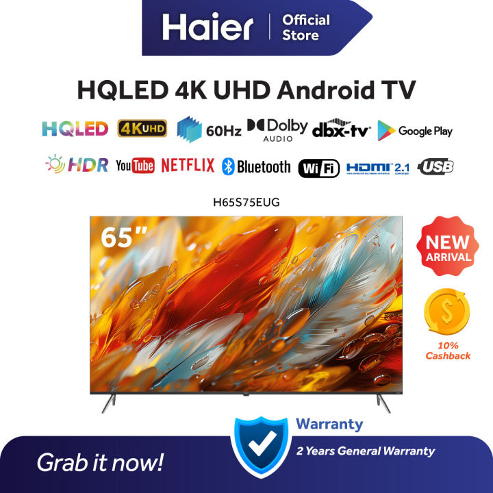 Haier H QLED 4K UHD Dolby Audio Android Play TV / evision / evision (50 ...