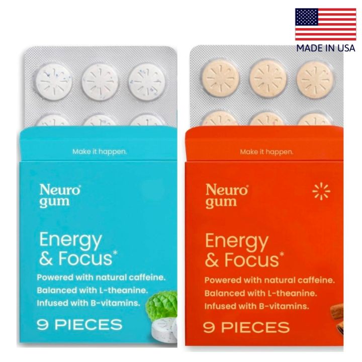 Neurogum Energy & Focus - Sugar-Free, Natural Caffeine, L-Theanine ...