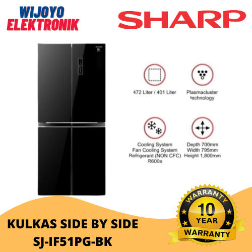 Kulkas 4 Pintu SHARP SJIF51PGBK Multi Door Inverter | Lazada Indonesia