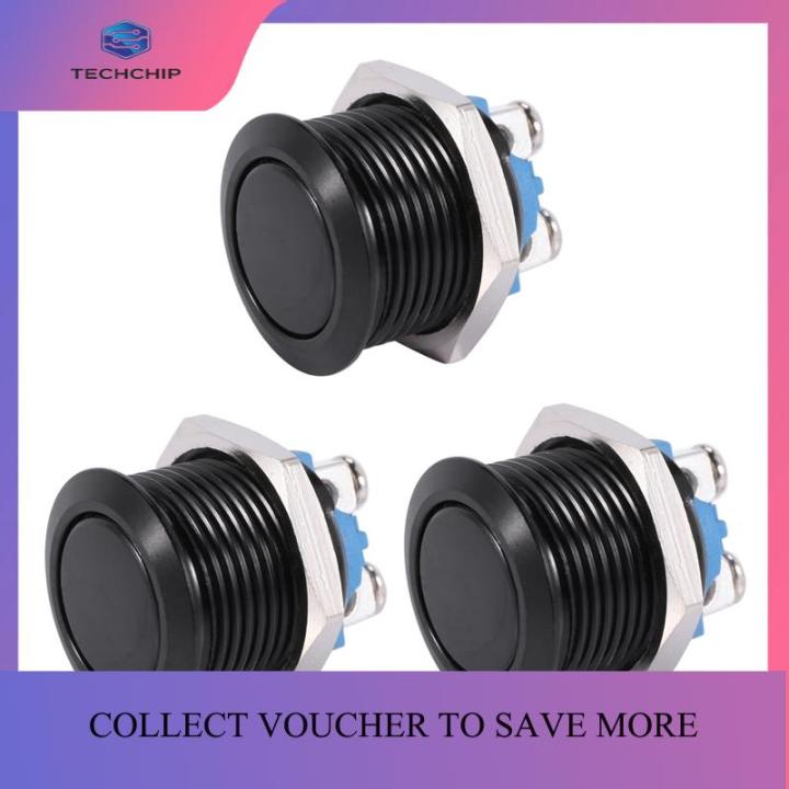 TECHCHIP-3X Horn Switch Horn Button Push Button Switch for Car 16mm 12V ...