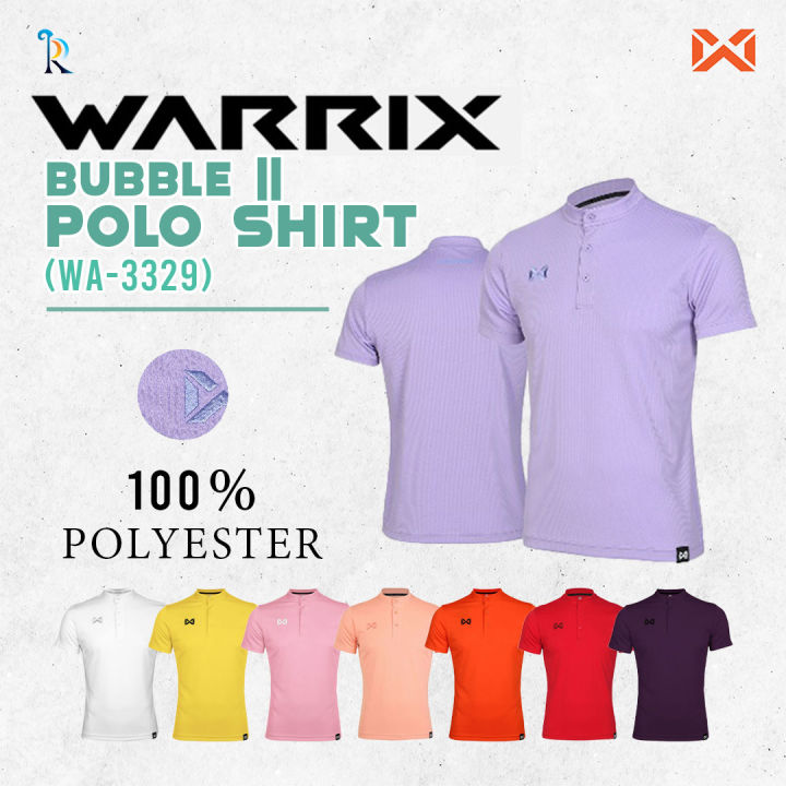 เสื้อโปโลผู้ชาย เสื้อโปโลแขนสั้น เสื้อกีฬาผู้ชาย WARRIX รุ่น WA-3329 (WA-PLA029) คอจีน BUBBLE II ...