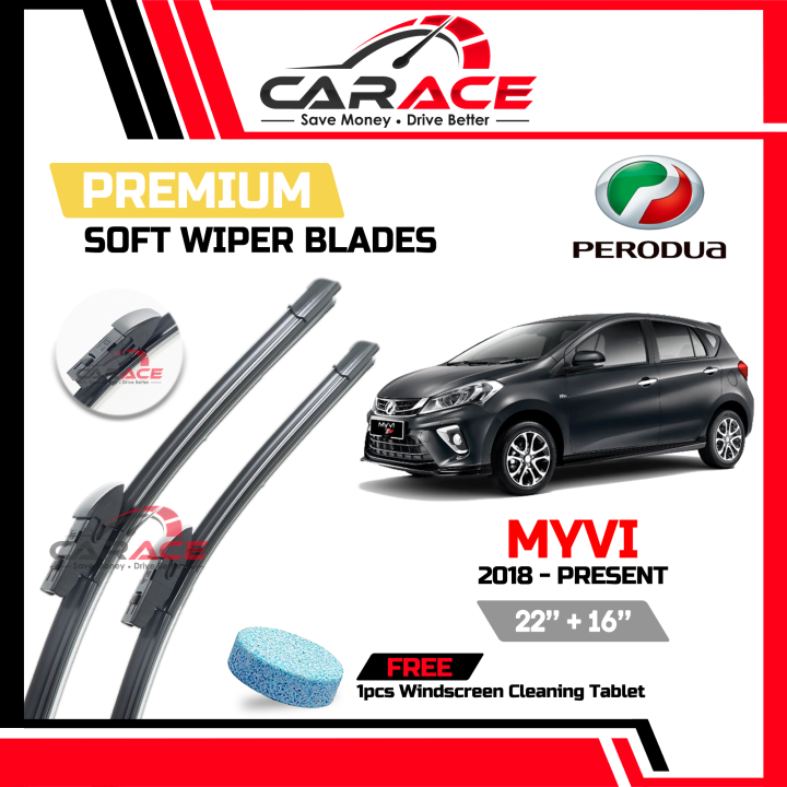 PERODUA MYVI Gen3 2018-2023 Present | CARACE Premium Soft Wiper Blades ...