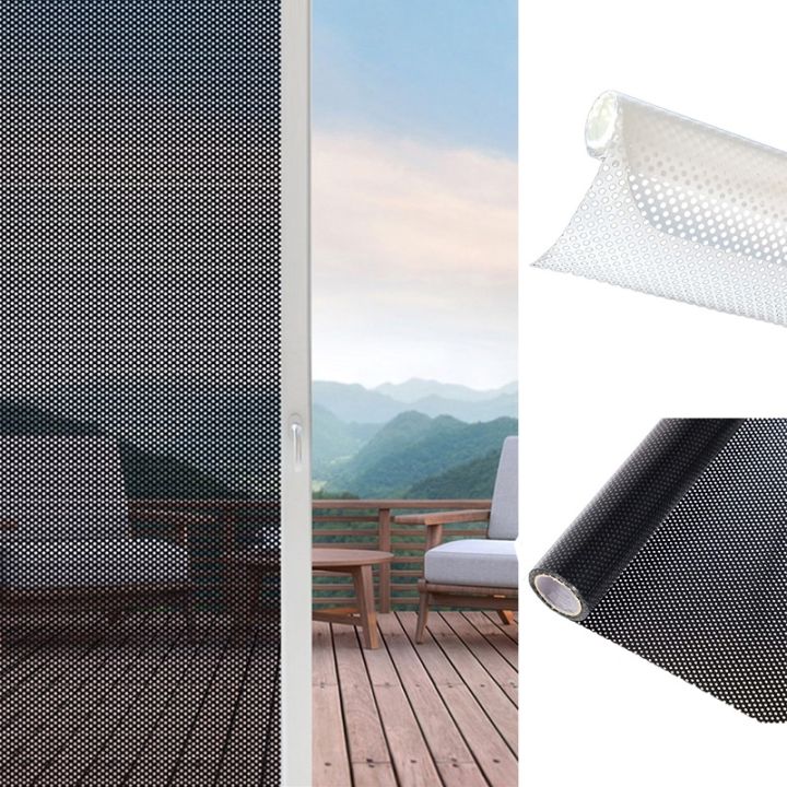 Black One Way Vision Fly Eye Tint Perforated Mesh Film Self Adhesive ...