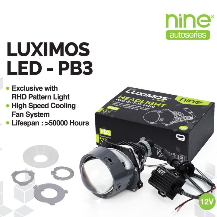 LAMPU BILED/PROJECTOR LED HEADLIGHT 3 INCH NINE LUXIMOS LED PB3 - NINE ...