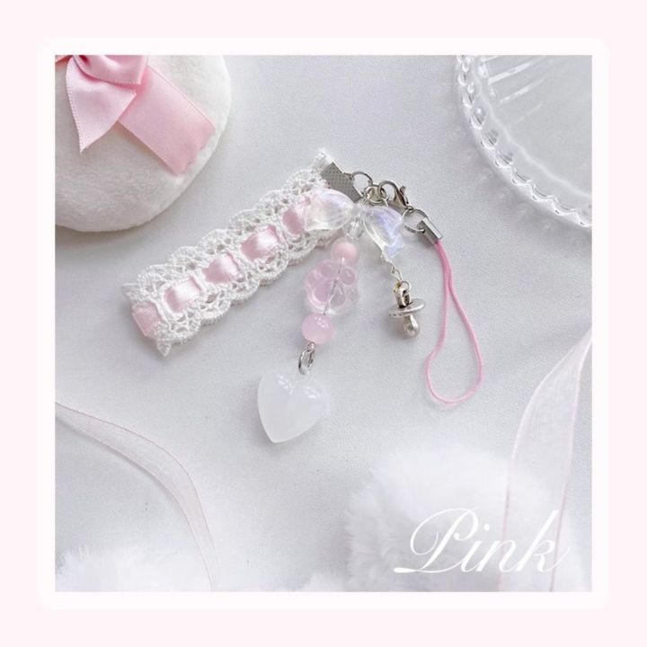 UNIITY Pink Phone Charms Pendant Kawaii Y2K Peach Sweet Girl Keychain ...