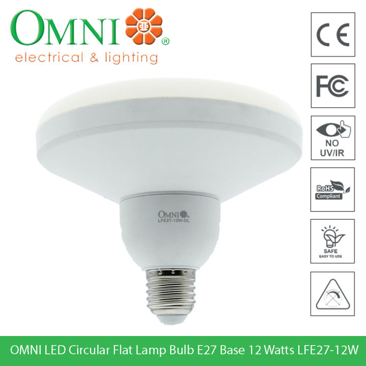 OMNI LED Circular Flat Lamp Bulb E27 Base 12 Watts Model LFE27-12W ...
