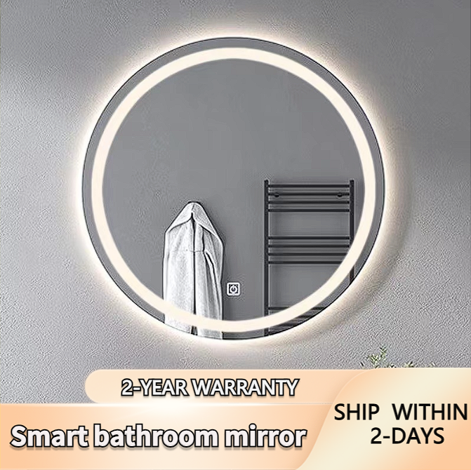 Bathroom LED mirror modern smart vanity mirror wall-mounted round ...