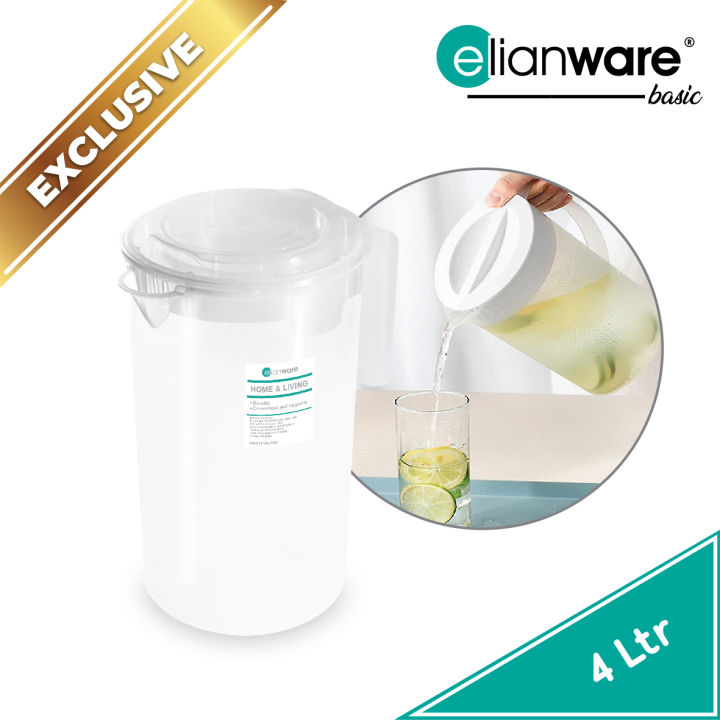 ELIANWARE 4Ltr Water Juice Jug,Water Pitcher,Fridge Dispenser Jug with ...