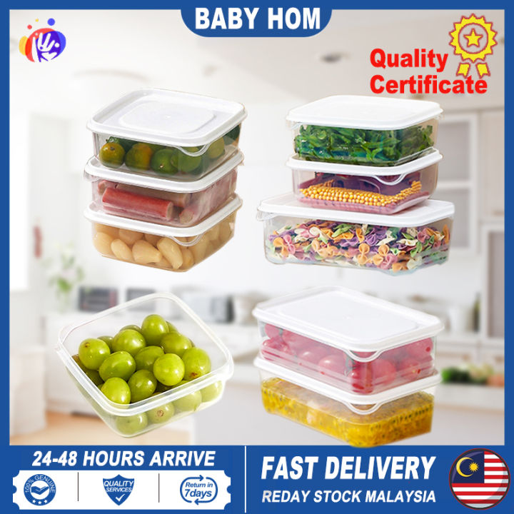 Kitchen Refrigerator Organizer Freezer Food Keeper Storage Box Meat ...