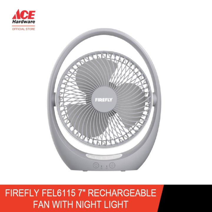 Firefly Fel6115 7 Rechargeable Fan with Night Light | Lazada PH