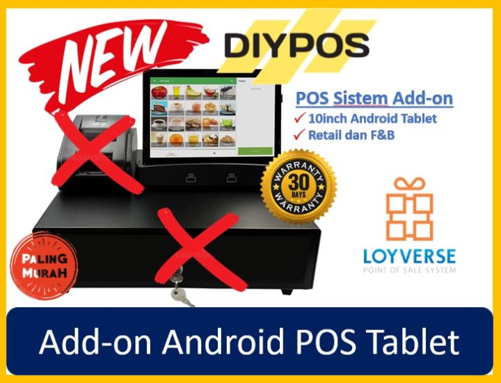 (Add-On T10) DIYPOS Loyverse Mesin Cashier Murah 10inch Android Tablet ...