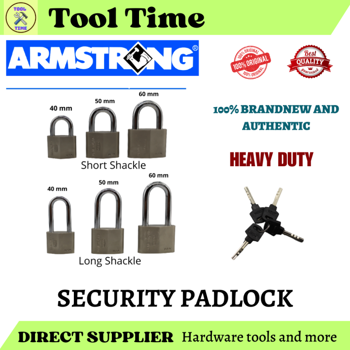 ARMSTRONG SECURITY PADLOCK LONG SHACKLE & SHORT SHACKLE | Lazada PH