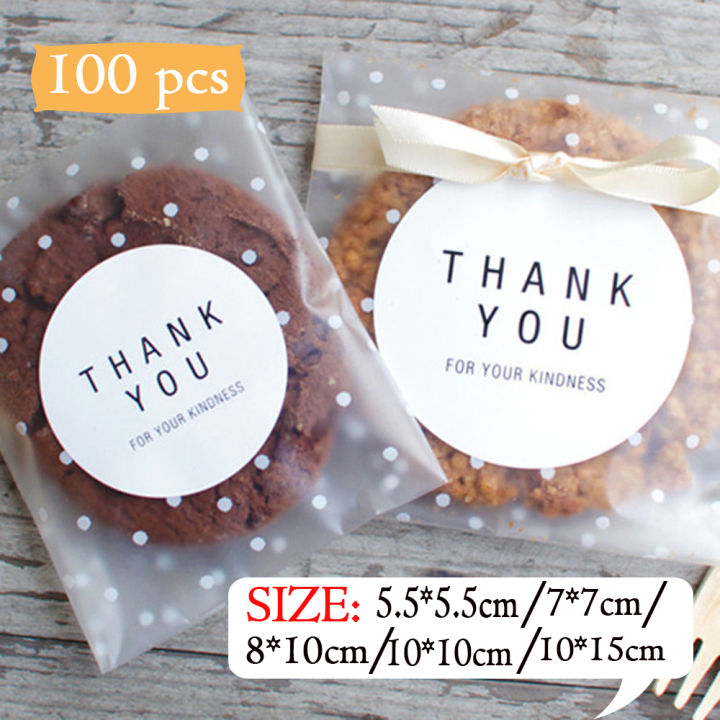 Cute Dots Frosted Plastic Packaging Bags 100pcs Pack for Candy Cookie ...