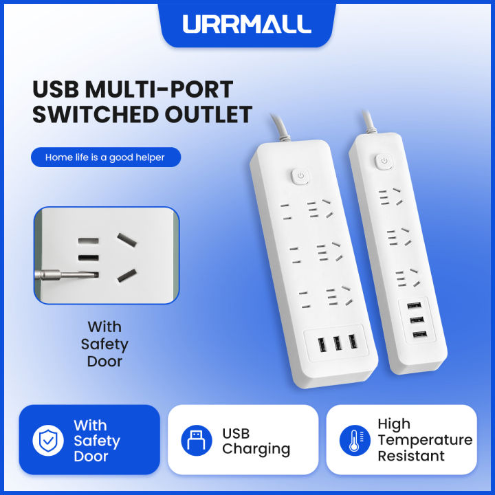 Multi-Function Socketwith 3 Power Socket + 3 USB Ports Tabletop Power Strip | Lazada PH