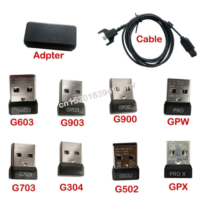 ตัวรับสัญญาณ USB อะแดปเตอร์ Dongle ไร้สายสำหรับ G PRO GPROX G502 G304 G603 G703เมาส์อะแดปเตอร์ ...
