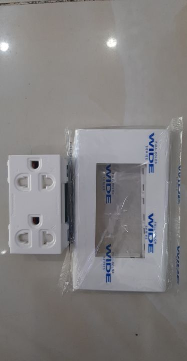 BỘ Ổ CẮM PANASONIC - WEV1582SW (Ổ ĐÔI 3 CHẤU) + WEV68030SW (MẶT WIDE ...