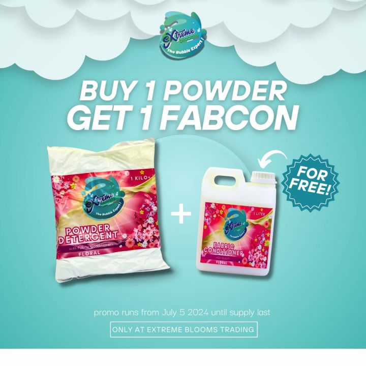 EXTREMEBLOOMS - (BUY 1 GET 1) DETERGENT POWDER 1KILO + FABCON 1LITER, SABON PANGLABA, LAUNDRY ...