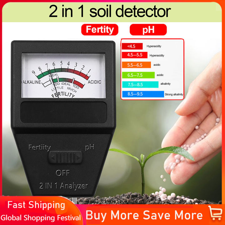 Soil PH Fertility Meter With 3 Probes 2 in 1 Soil PH Tester Plant ...