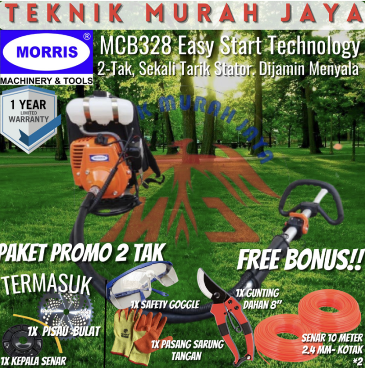 BISA COD MORRIS MBC328 MBC 328 Mesin Potong Rumput BG 328 2 tak + Pisau Termurah | Lazada Indonesia
