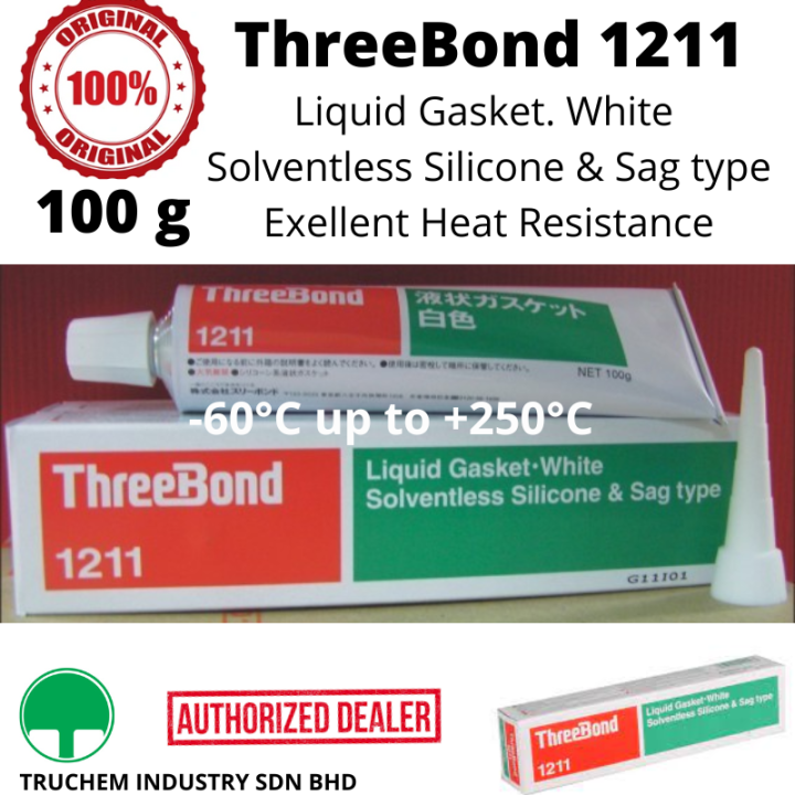 100% Original ThreeBond TB1211 Liquid Gasket White Solventless Silicone and Sag Type Excellent ...