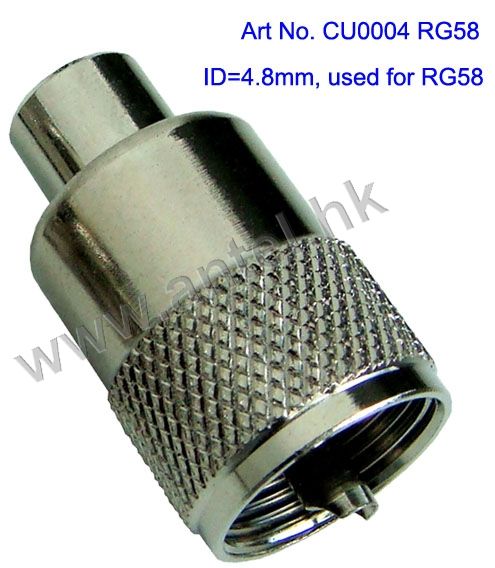 UHF PL259 Plug for RG58 Twist-On/Solder Type RF Coaxial Coax Antenna ...