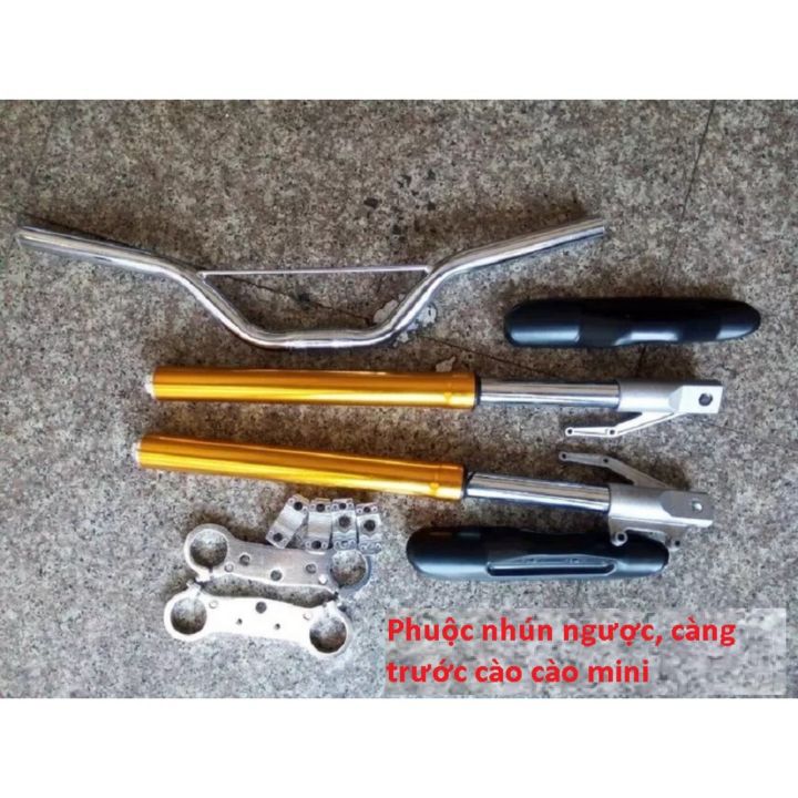 phuộc trước xe cào cào mini 50cc -Phuộc nhún trước, càng lái, niềng kẹp ...