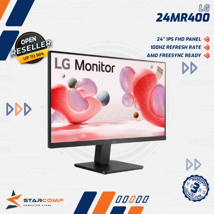 LG 24MR400-B MONITOR 24" FHD IPS 100Hz 3-Side Borderless FreeSync ...