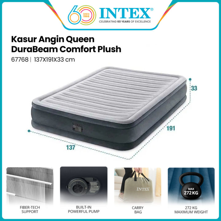 INTEX Kasur Angin FULL Comfort Rise PROMO BUNDLING 67768 | Lazada Indonesia