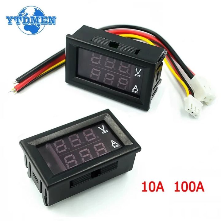 DC 0-100V 10A 100A LED Digital Voltmeter Ammeter Dual Display Voltage Detector Current Meter DSN ...