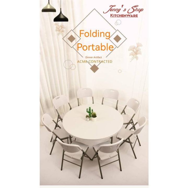 jenny's Folding Round Table with Rotary Table Family Hotel Dining ...