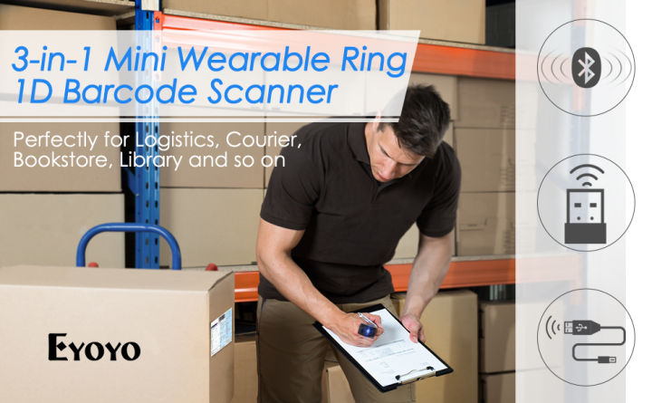 【2-3 days delivery】Eyoyo Mini CCD Bluetooth Barcode Scanner, 3-in-1 ...