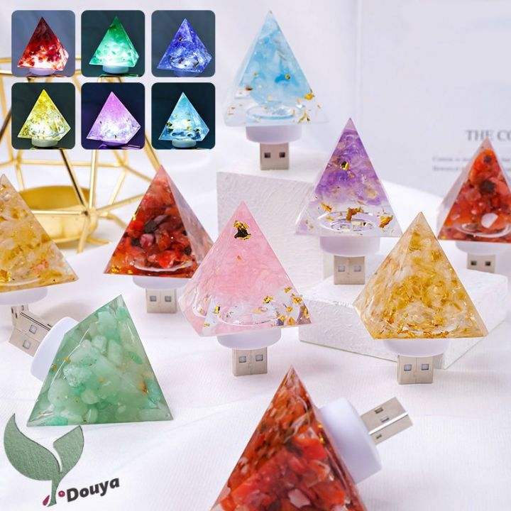 Crystal Orgone Pyramid with usb interface for lighting, Healing Pyramid ...