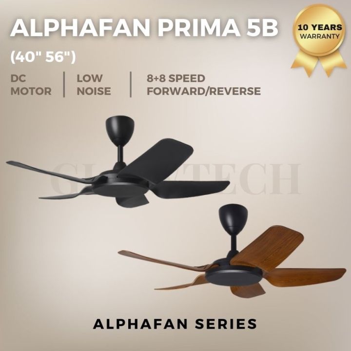 ALPHA AlphaFan PRIMA DC Motor 56''/40" 8+8 Speed Remote Matt Black ...