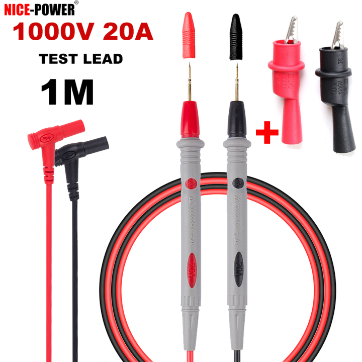 IN STOCK 100cm 1000V 20A Universal Digital Multimeter Leads Probe Test ...