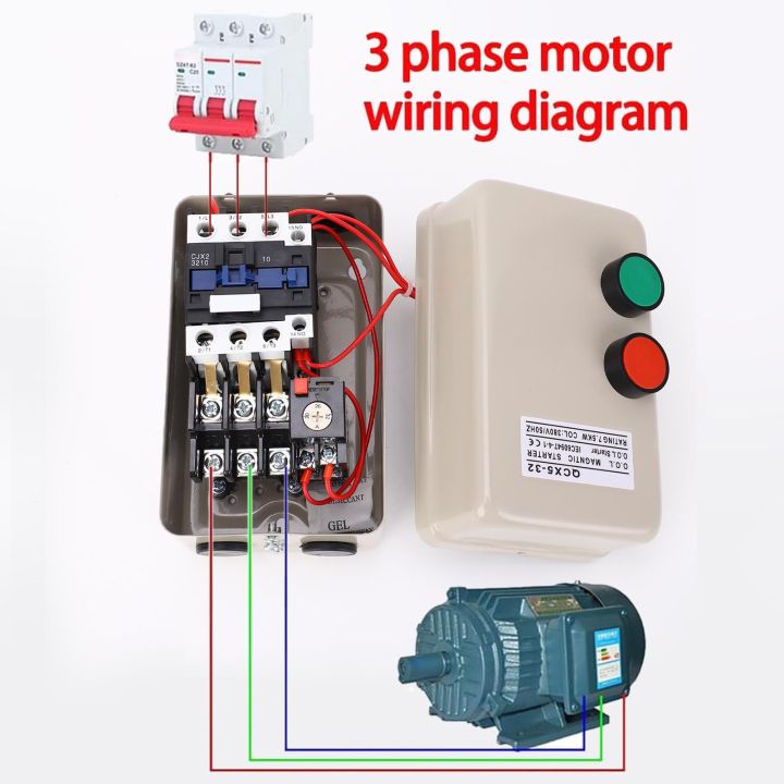 Magnetic Electric Motor Starter Control Single Phase 220‑240V Magnetic ...