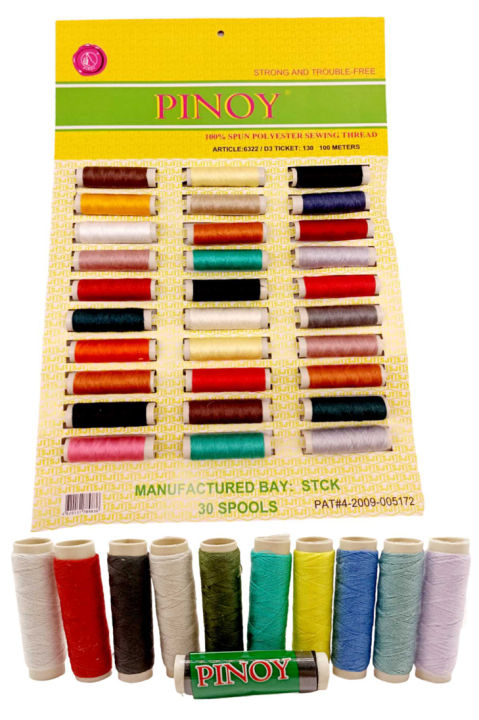 Earth & pinoy Sinulid 30pcs 1pad assorted color sewing thread | Lazada PH