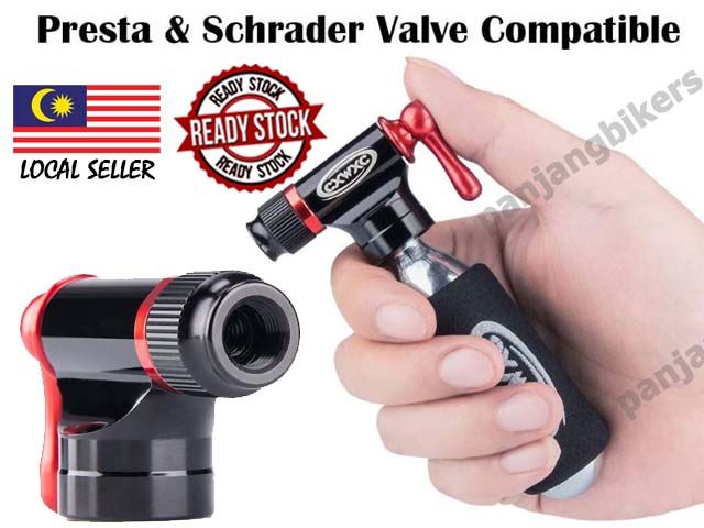 CO2 Inflator Kit CO2 Cartridge Presta & Schrader Valve Compatible CO2 ...