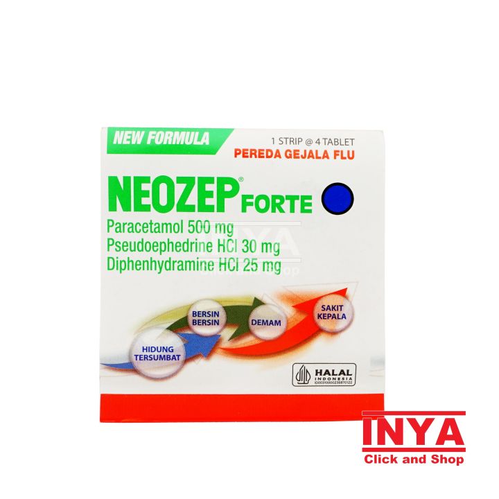 Neozep Forte Pereda Gejala Flu isi 4 Tablet - Obat Flu Dewasa | Lazada ...