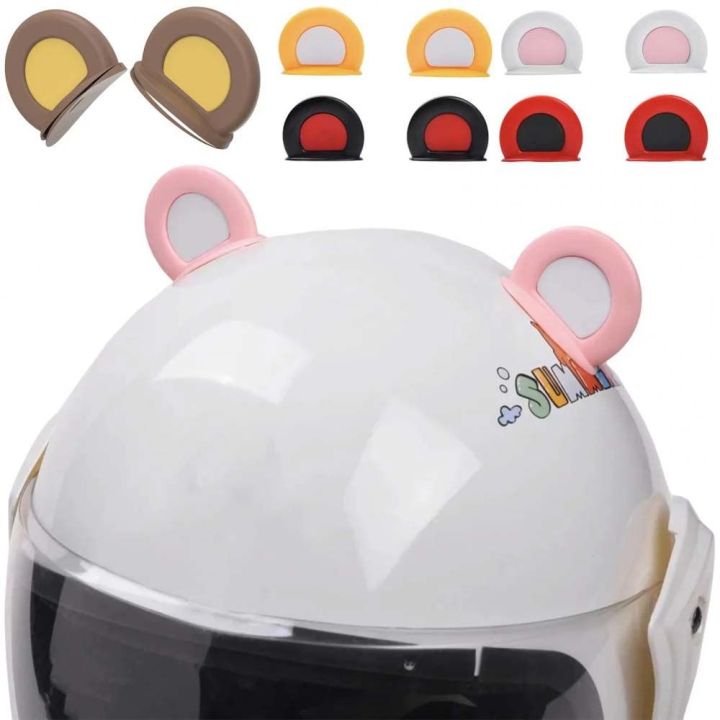 TKC28 Cute Self Adhesive Cartoon Bear Ear Motorcycle Helmet Bear Ears ...