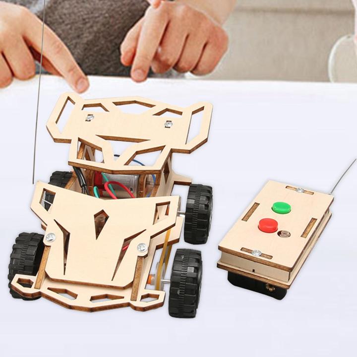 Kesoto Wooden RC Car Toys Science Kits Remote Control Car DIY Classroom ...
