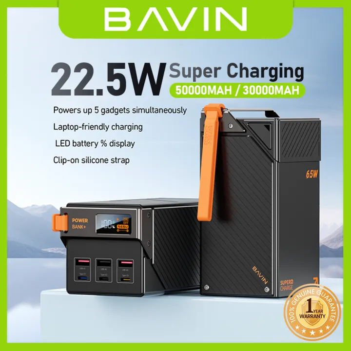 BAVIN PC1139 30000mAh / PC1150 50000mAh 22.5W PD Fast Charging Power ...