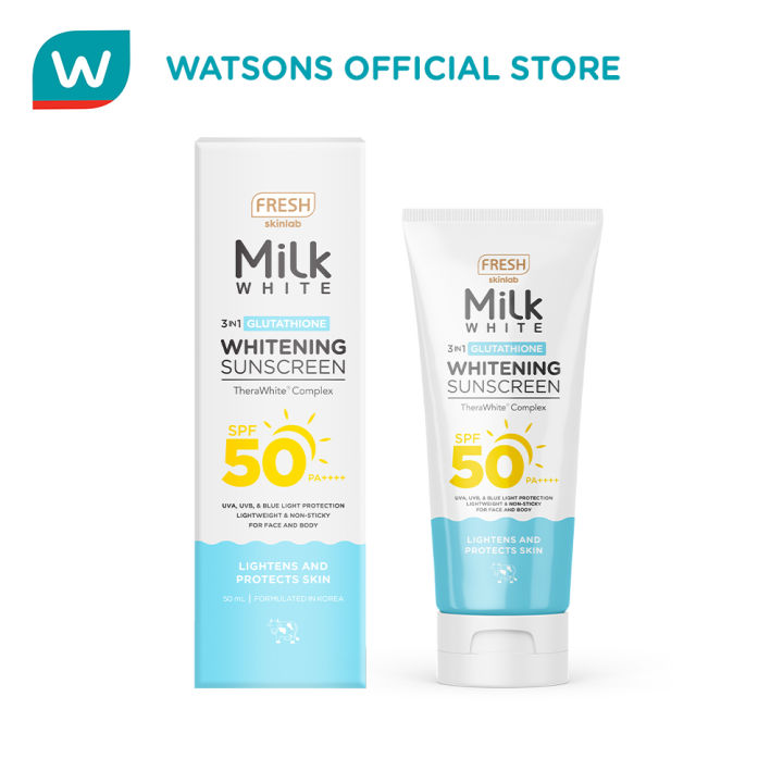 FRESH Skinlab Milk White 3 in 1 Glutathione Whitening Sunscreen SPF 50 ...