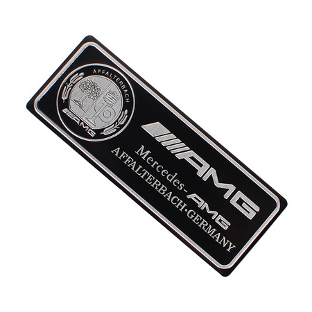 Amg Black Metal Rectangle 3d Emblem Badge Logo for Mercedes Benz ...