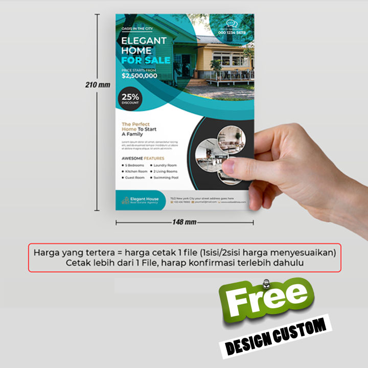 ISI 60 PLY Brosur Ukuran A5 Design Leaflet / Flyer Full Color | Lazada ...