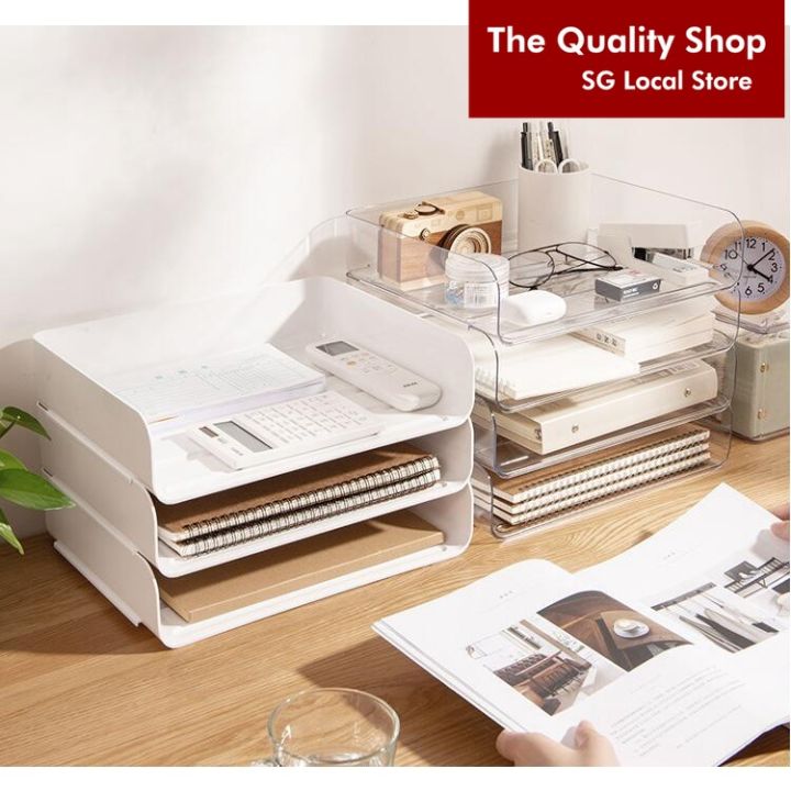 A4 Paper Trays Stackable Desktop File Tray Document Paper Organizer ...