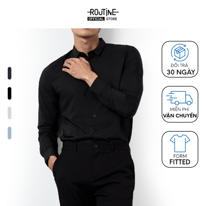 Áo Sơ Mi Tay Dài Nam Trơn Form Fitted - Routine 10F22SHL042C | Lazada.vn